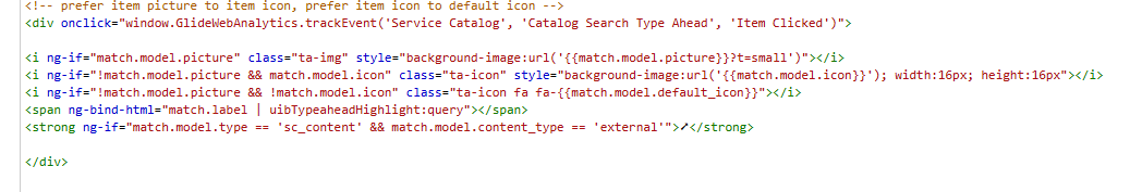 Where Does the match Object in Typeahead Template ... - ServiceNow Community